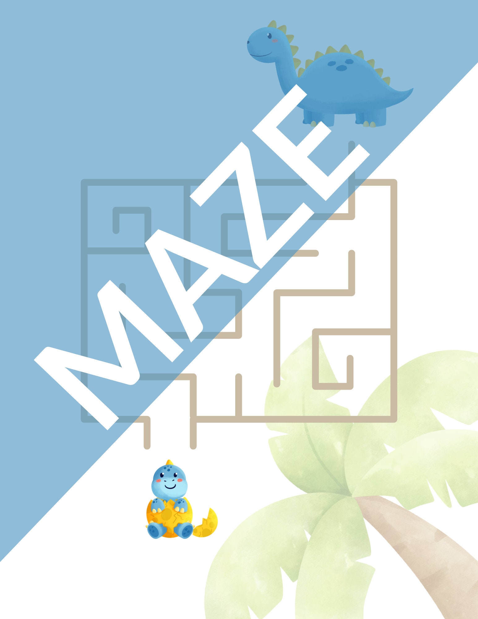 Printable Dinosaur Maze Games for Kids, Activity Sheets for Kids, Fun ...