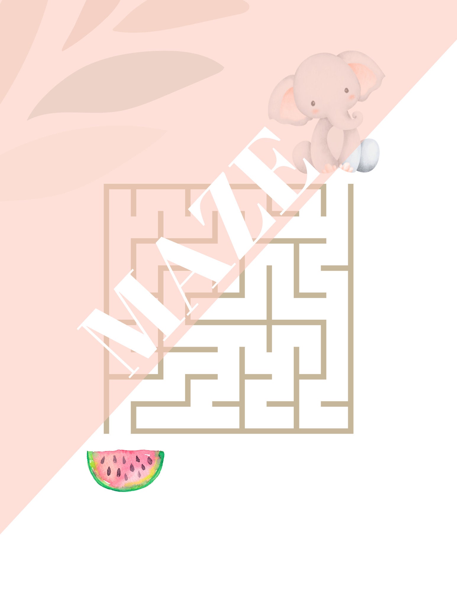 Printable Elephant Maze Games for Kids, Activity Sheets for Kids, Fun ...