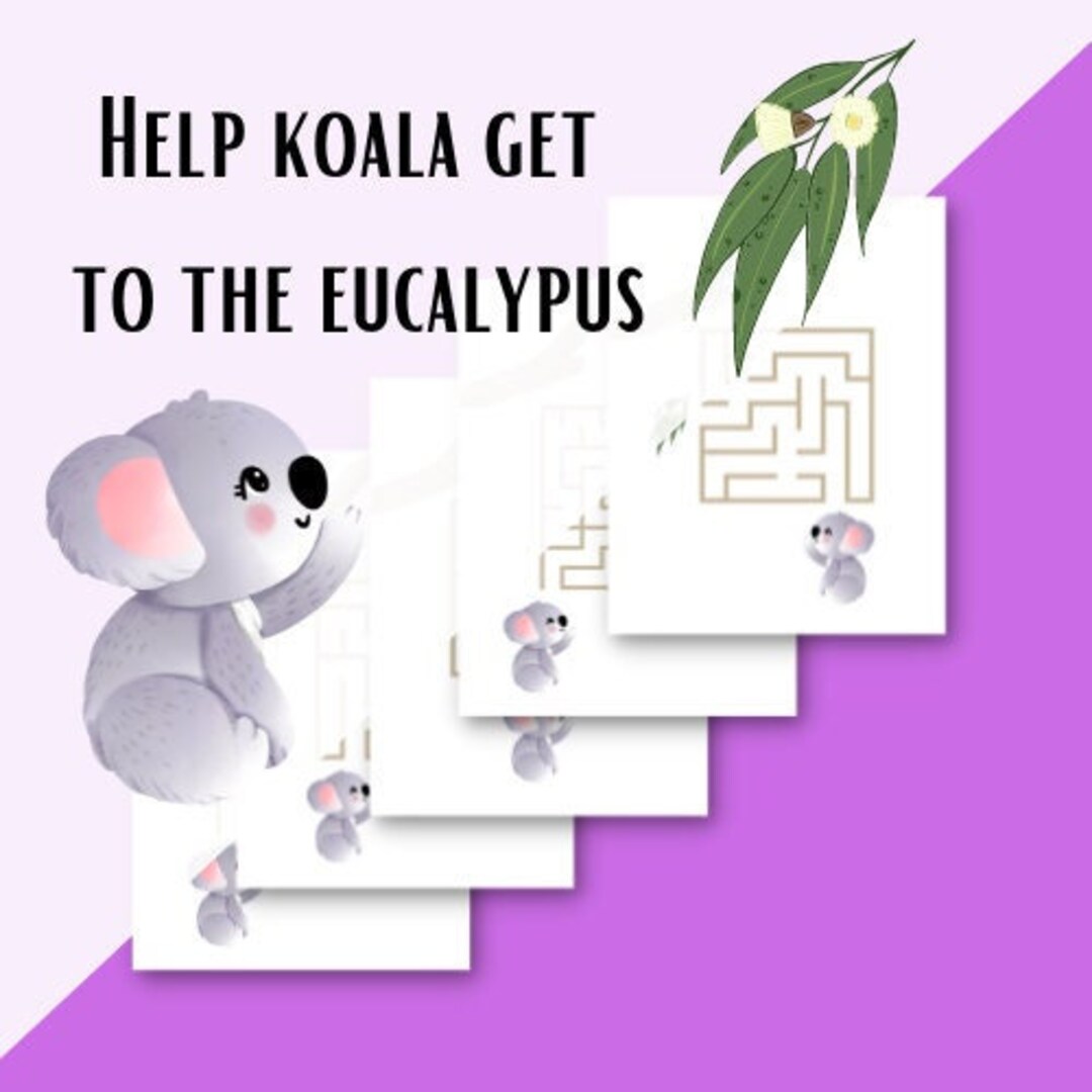 Printable Koala Maze Games for Kids, Activity Sheets for Kids, Fun and ...