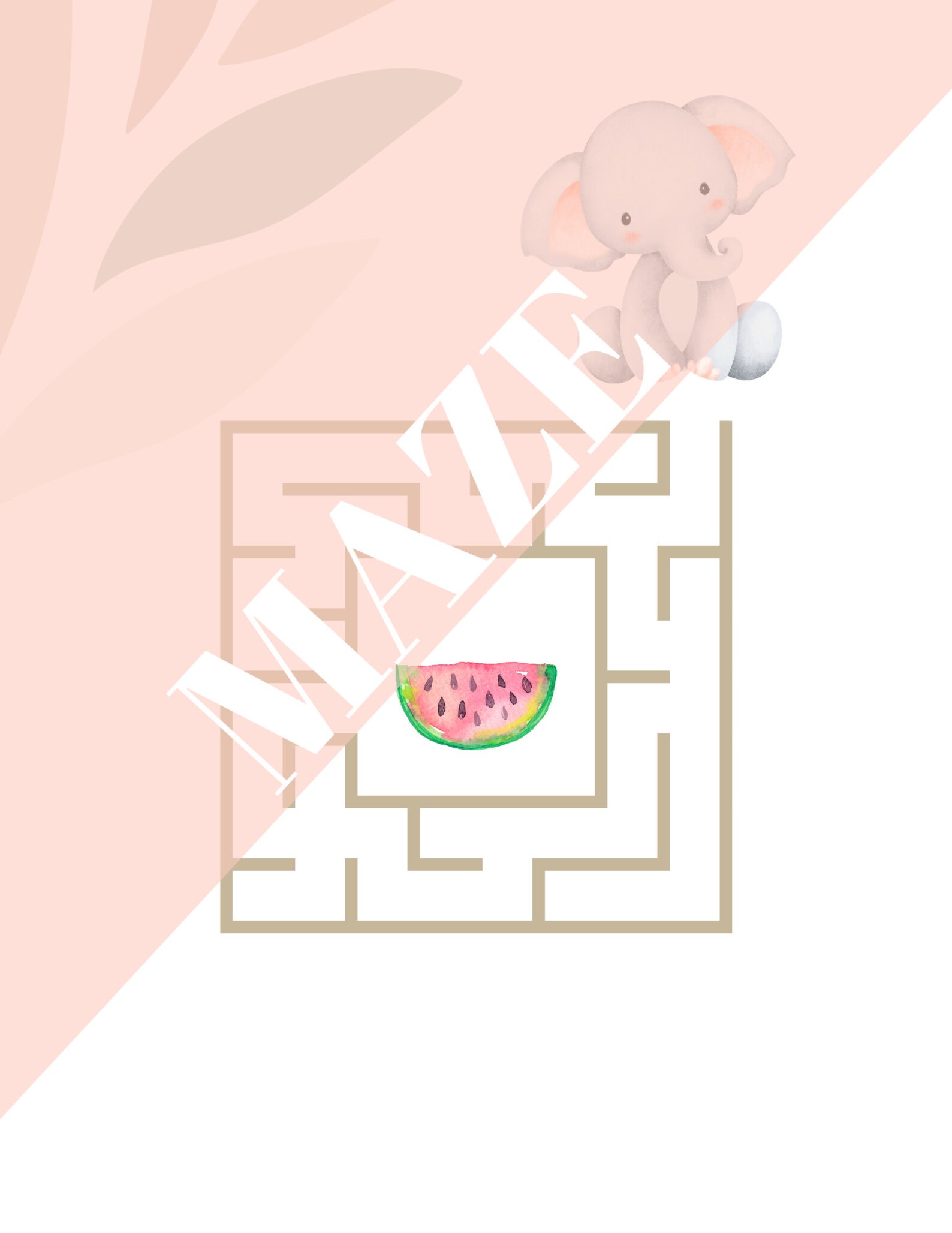 Printable Elephant Maze Games for Kids, Activity Sheets for Kids, Fun ...