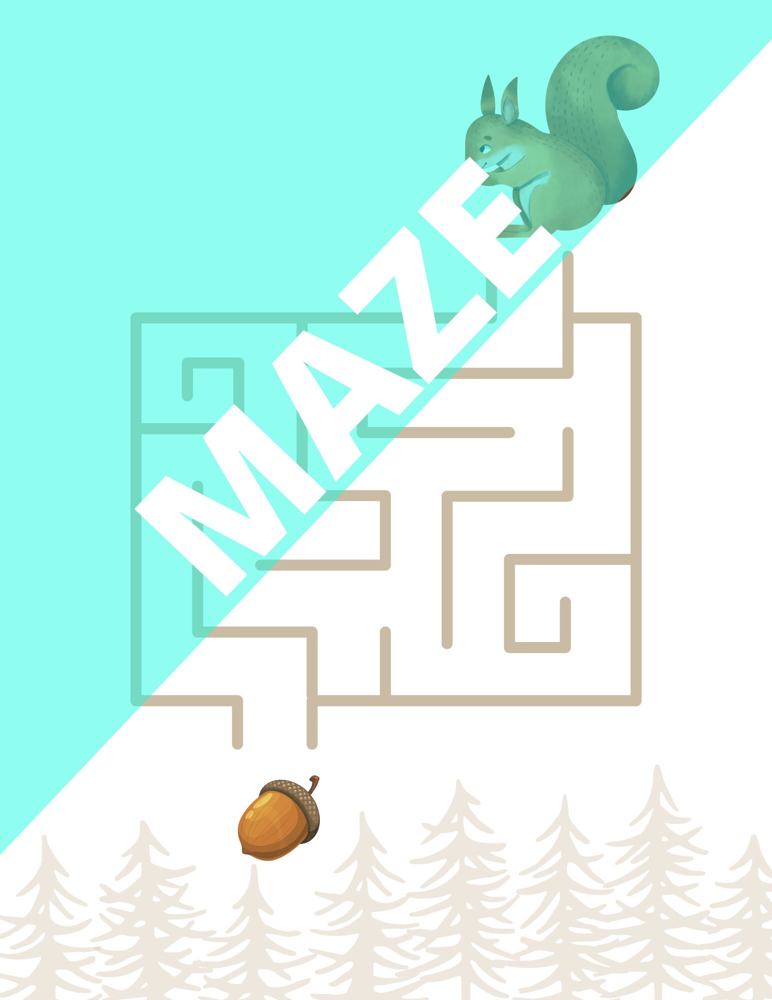 Printable Squirrel Maze Games for Kids, Activity Sheets for Kids, Fun and Challenging Mazes for ...