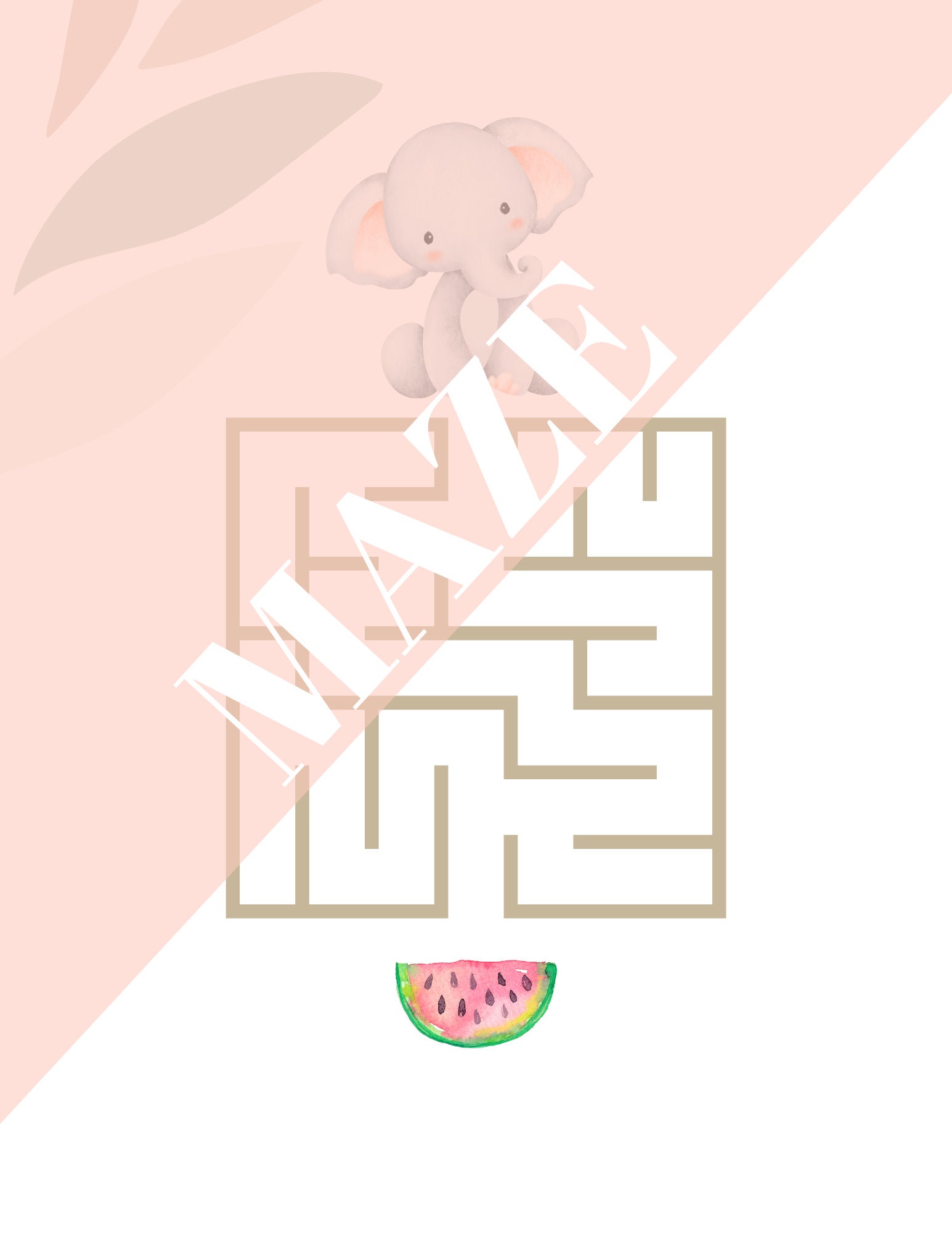 Printable Elephant Maze Games for Kids, Activity Sheets for Kids, Fun ...