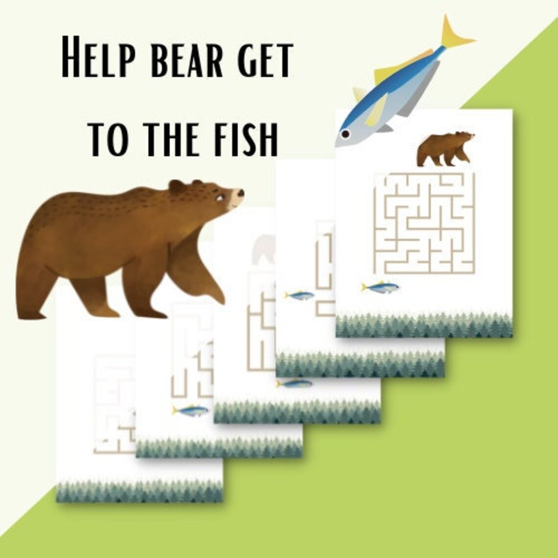 Printable Bear Maze Games for Kids, Activity Sheets for Kids, Fun and ...