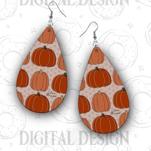 Fall Drop Earring PNG, Pumpkin Earring Template, Give Thanks ...