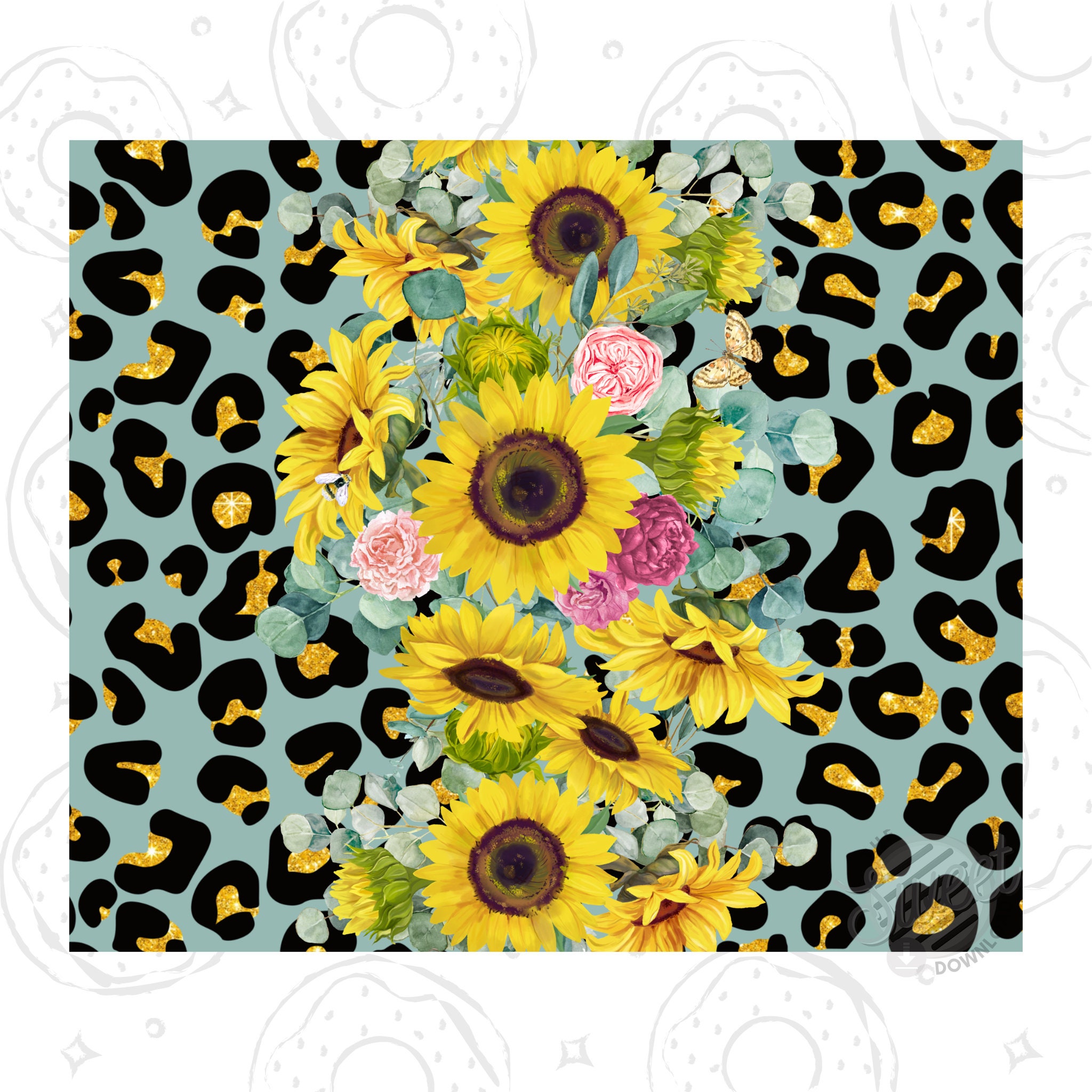 Sunflower 20 Oz Skinny Tumbler Sublimation Design, Sunflowers and ...
