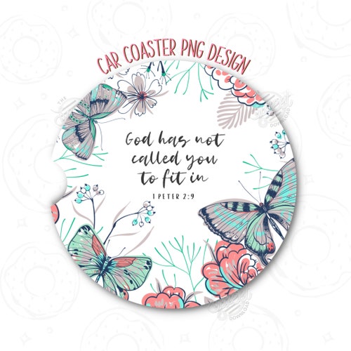 Car Coaster PNG Christian Coaster Bundle Bible Verse Coaster - Etsy