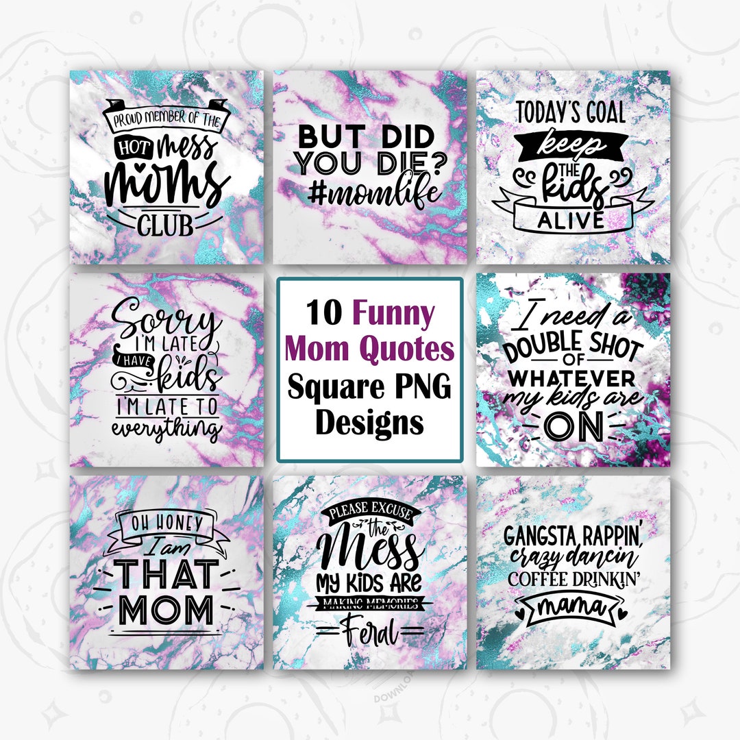 Square Coaster Bundle, Funny Mom Coaster PNG, Quotes Square Coaster ...