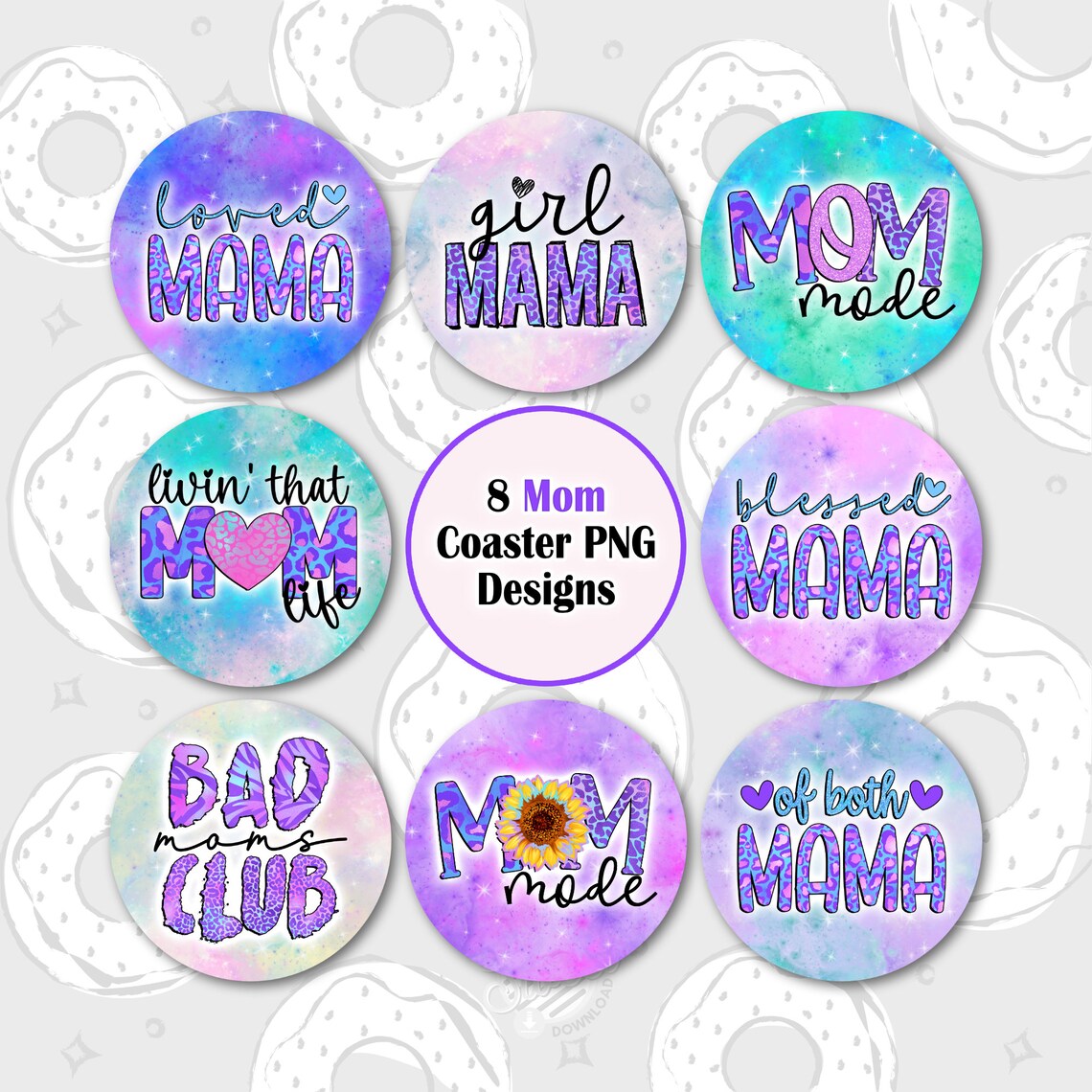 Mom Coaster Bundle Funny Sublimation Coaster Mama Car - Etsy