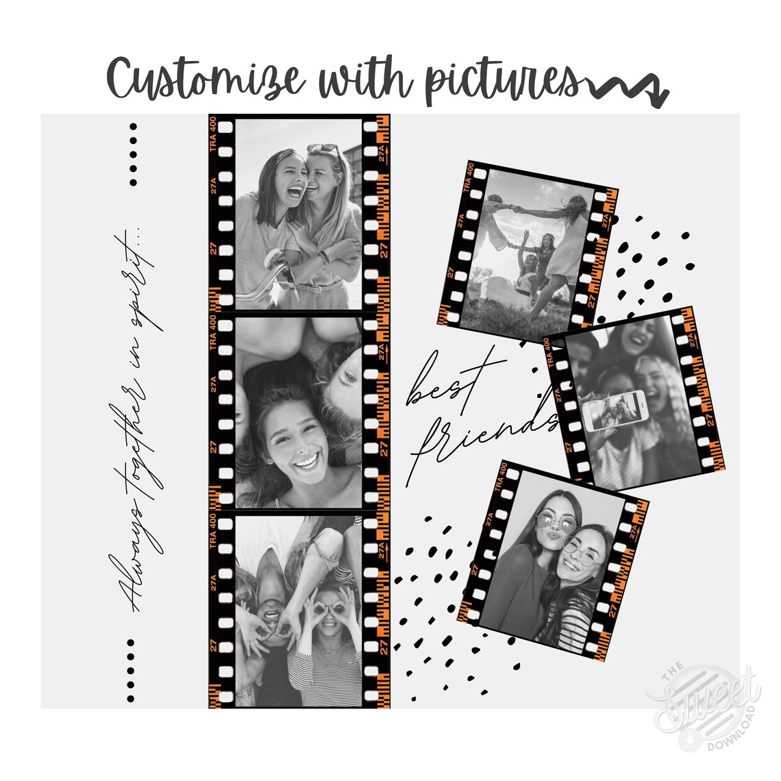 Best Friends Photo Template for Tumbler, Bestie Quote Sublimation ...