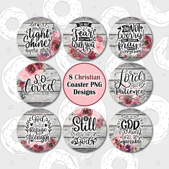 Car Coaster PNG Christian Coaster Bundle Bible Verse Coaster - Etsy