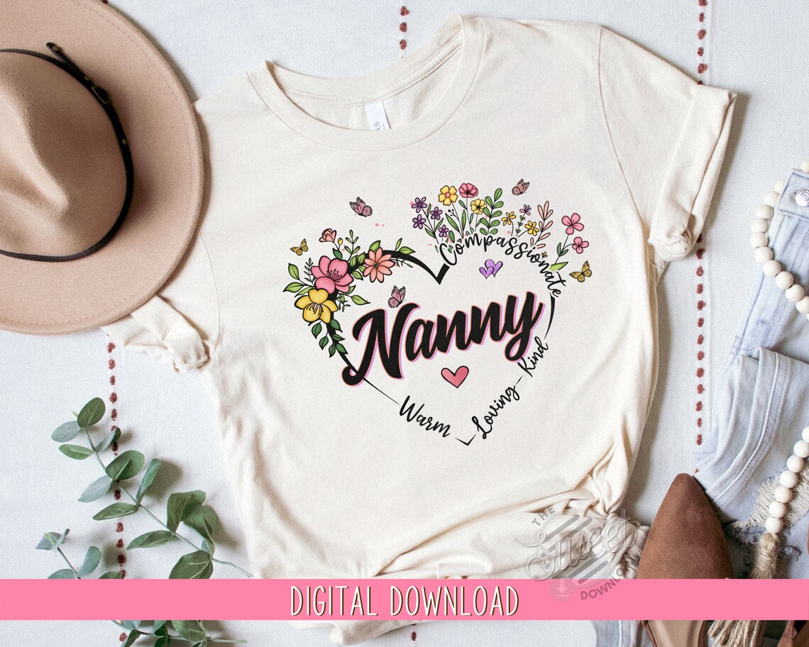 Nanny PNG Mothers Day Sublimation Design Nanny Shirt Design - Etsy
