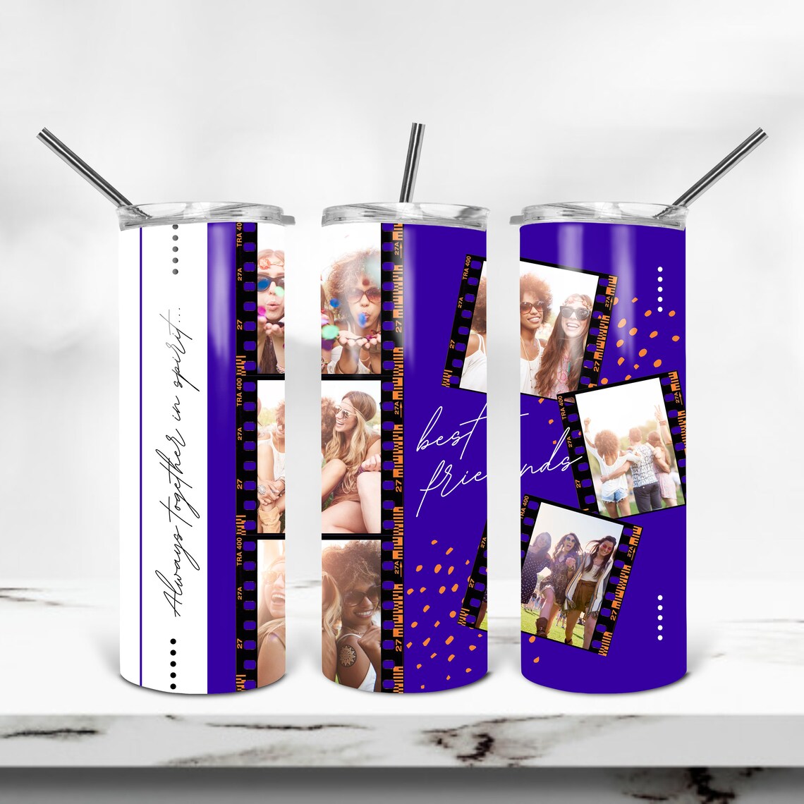 Best Friends Tumbler PNG in Purple, Best Friends Photo Template for ...