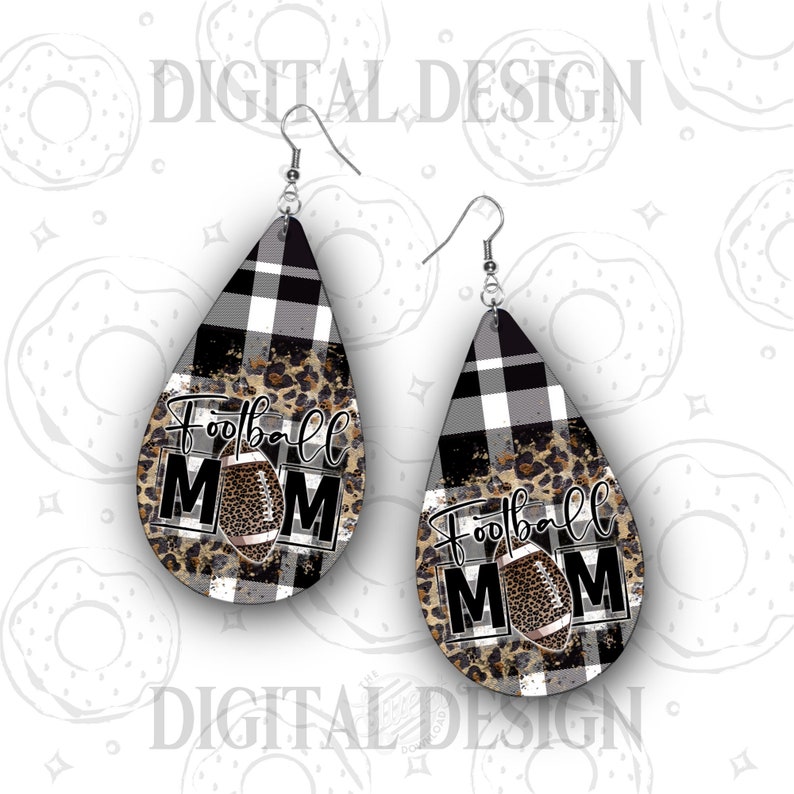 DIGITAL Football Earring PNG, Football Mom Earring Template, Football ...