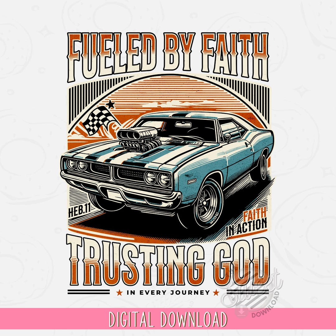 Christian Sublimation Design, Mens DTF Shirt Design, Fueled by Faith ...