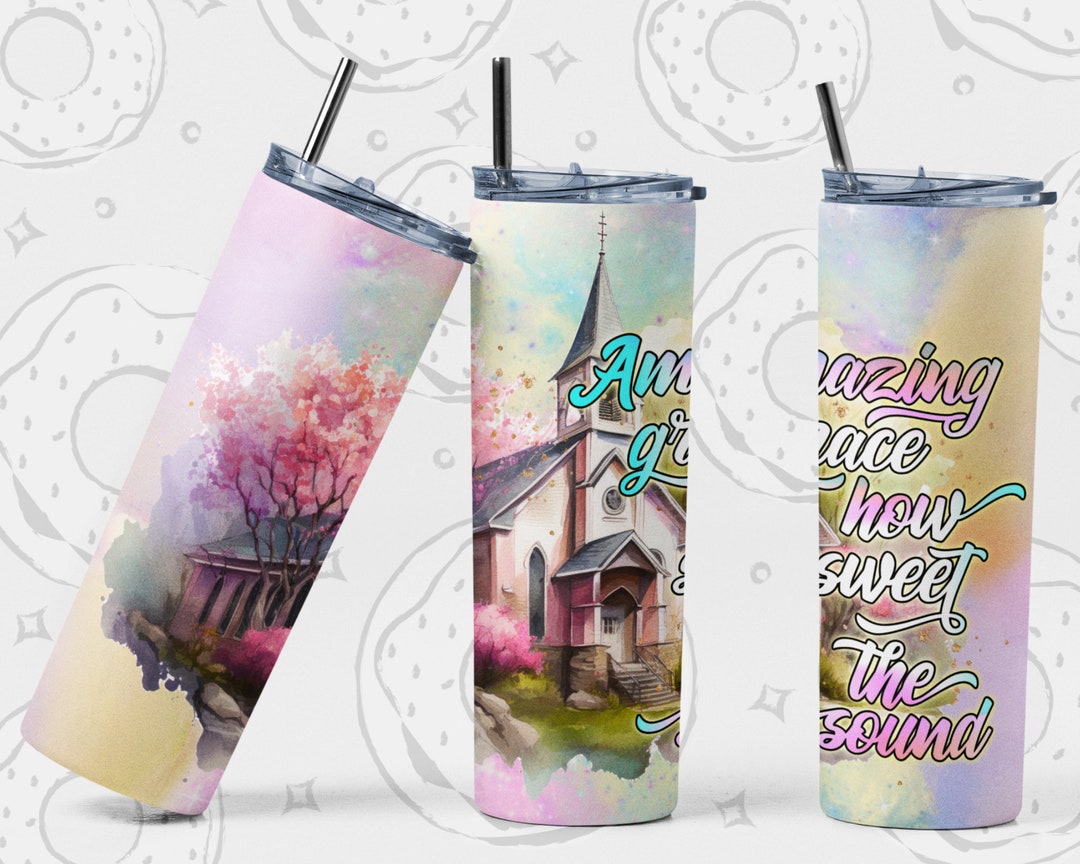 Christian Tumbler Wrap, Amazing Grace Sublimation Tumbler Design ...