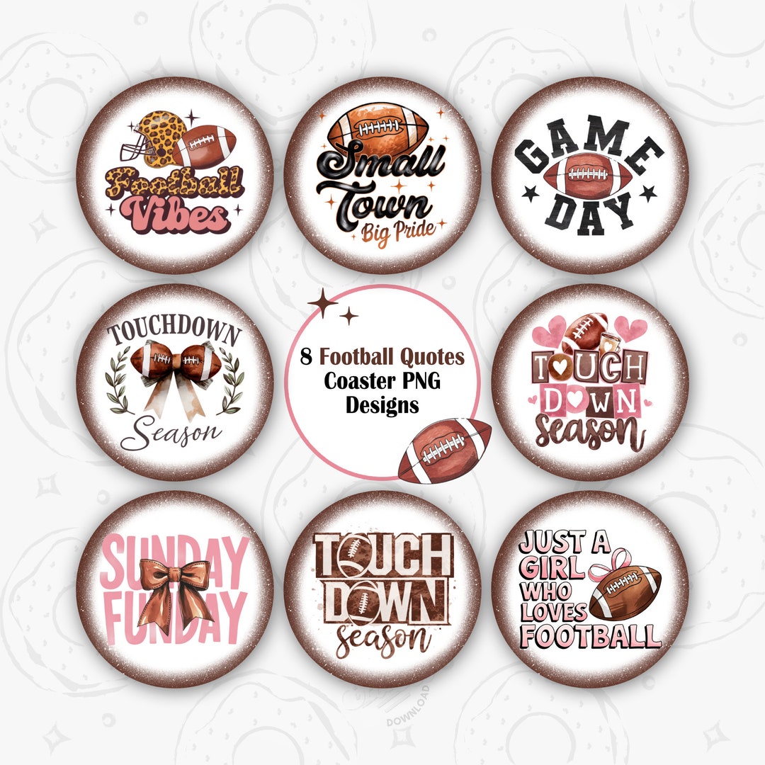 Football Car Coaster PNG, Game Day Car Coaster Sublimation Design ...