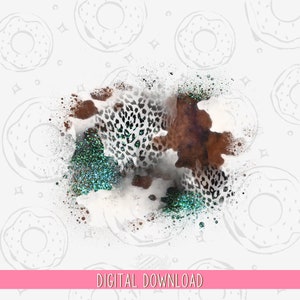 Western Sublimation Patches, Cowhide Leopard Print Background PNG ...