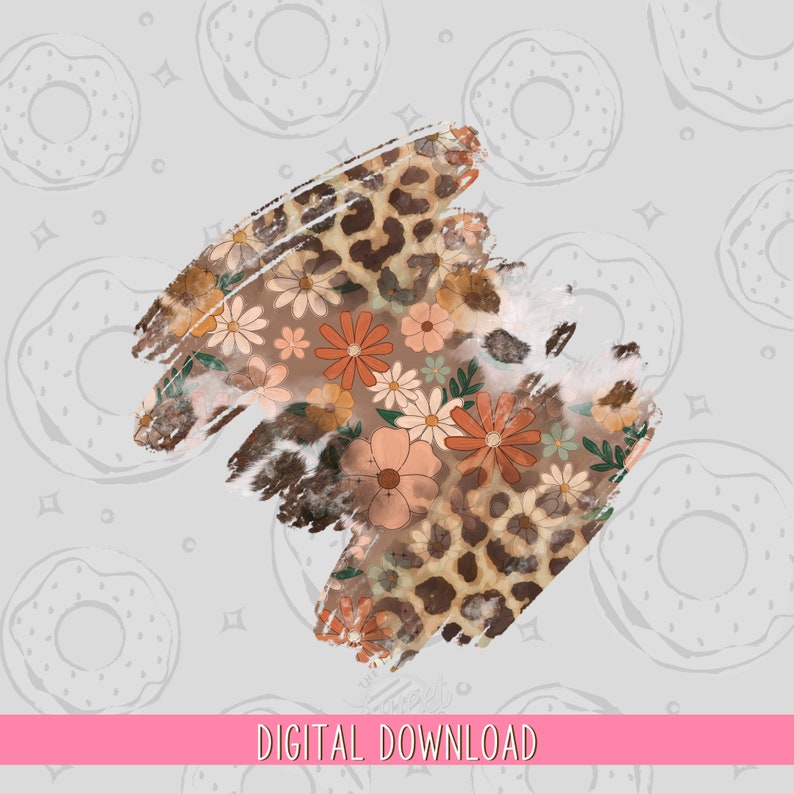 Western Background PNG, Boho Western Sublimation Patch, Floral Bleach ...