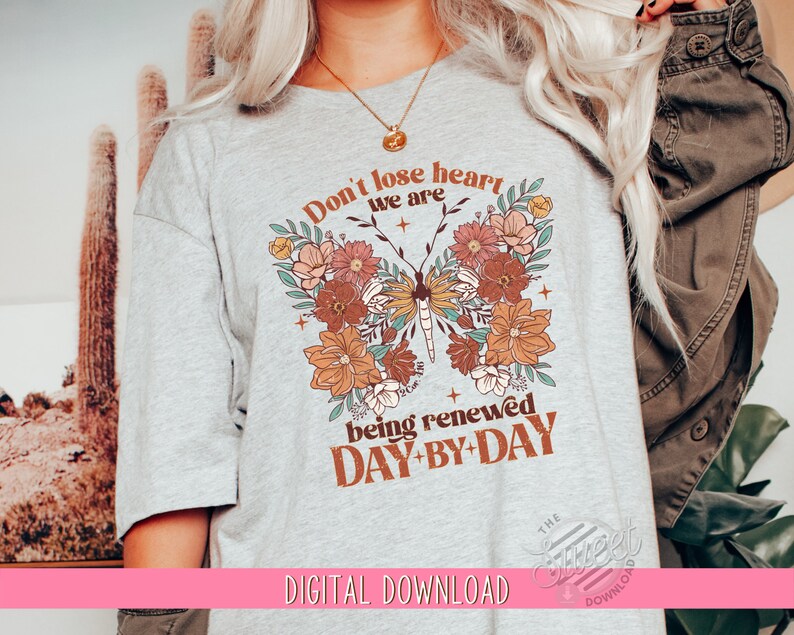 Retro PNG, Christian Sublimation Design, Renewed Butterfly, Vintage ...