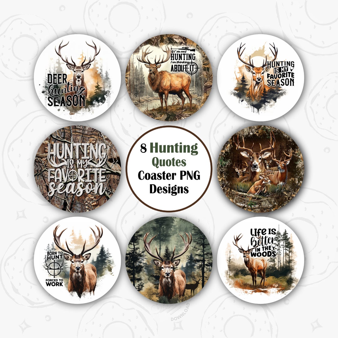 Hunting Car Coaster PNG, Deer Hunter Car Coaster Sublimation Design ...