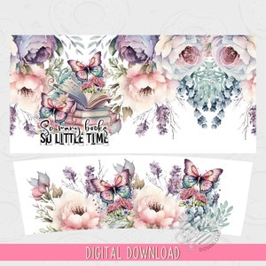 Book Quote 40oz Quencher Tumbler Wrap, so Many Books Tumbler PNG ...