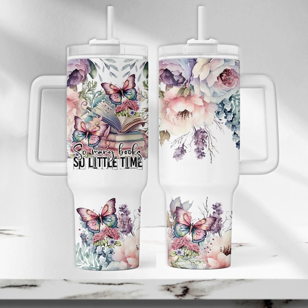 Book Quote 40oz Quencher Tumbler Wrap, so Many Books Tumbler PNG ...