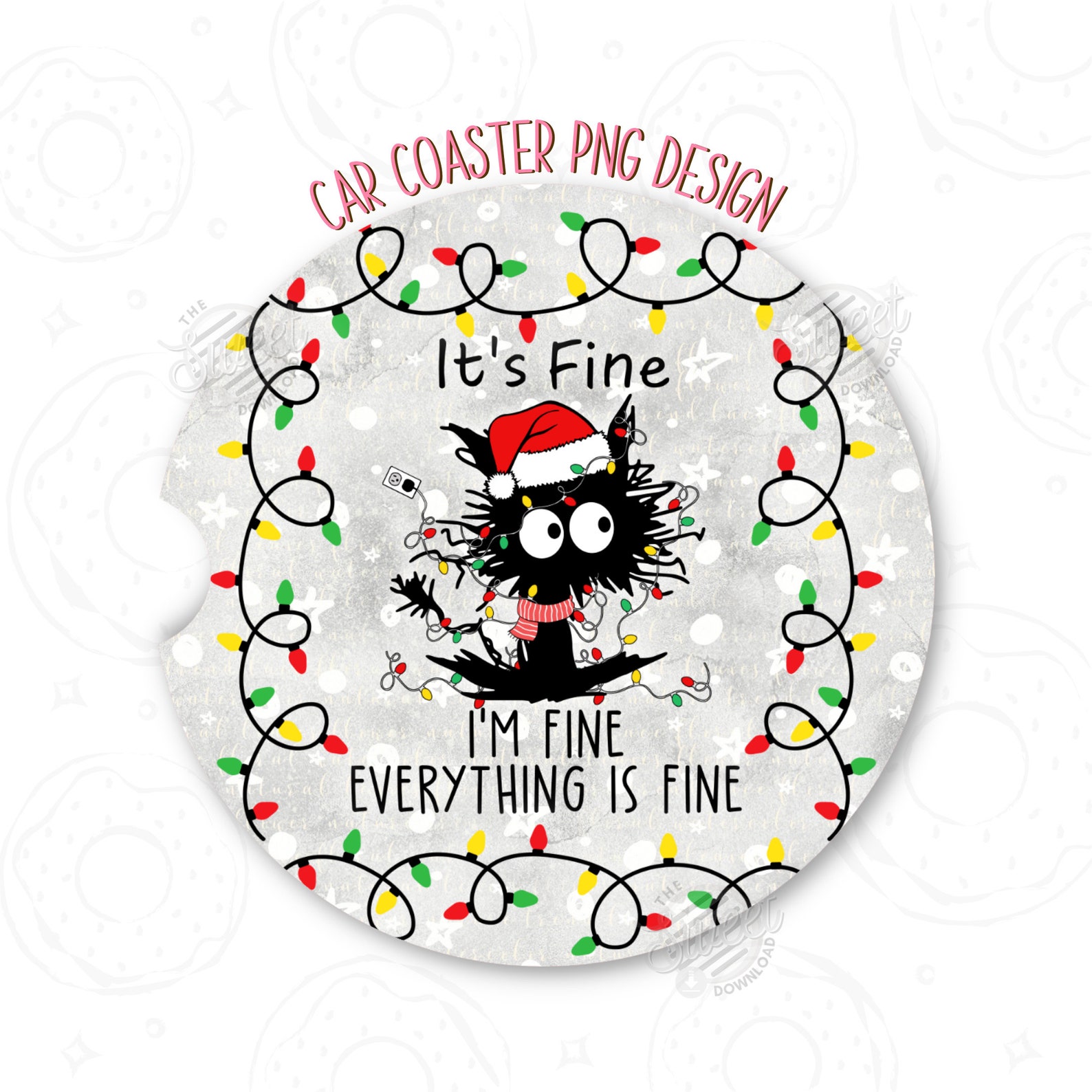 Christmas Car Coaster PNG, Funny Christmas Car Coaster Sublimation ...