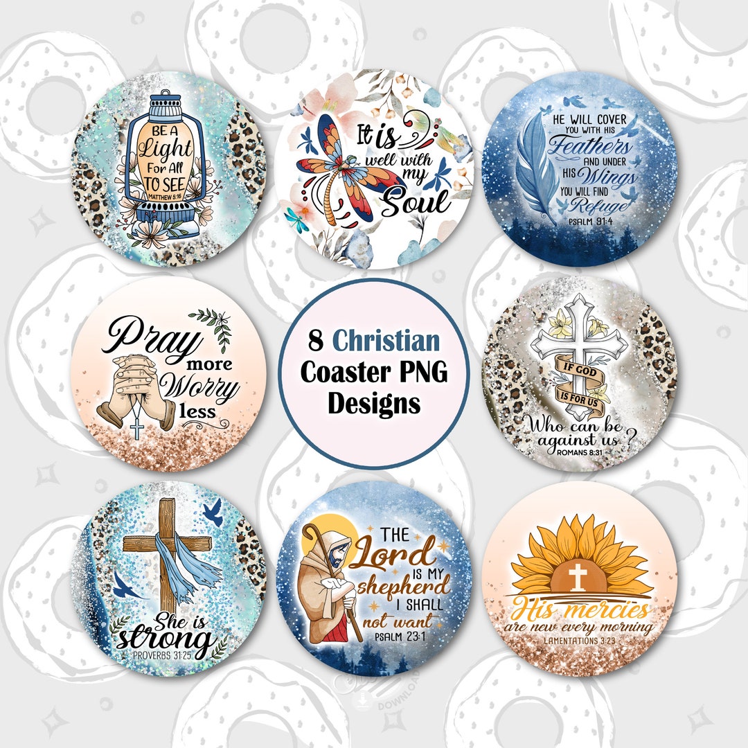 Christian Coaster Bundle, Quotes Car Coaster PNG, Religious Sublimation ...