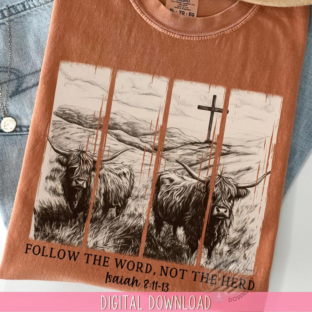 Follow the Word Not the Herd Western PNG, Christian Sublimation Design ...