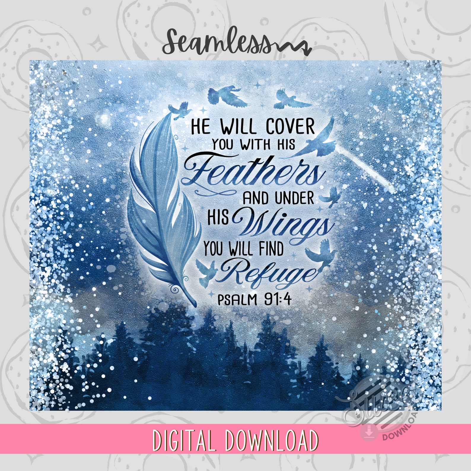 Christian Sublimation Tumbler, Under His Wings Tumbler PNG, Eagle ...
