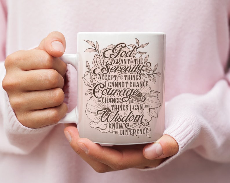 Serenity Prayer Mug PNG Christian Sublimation Mug Religious - Etsy