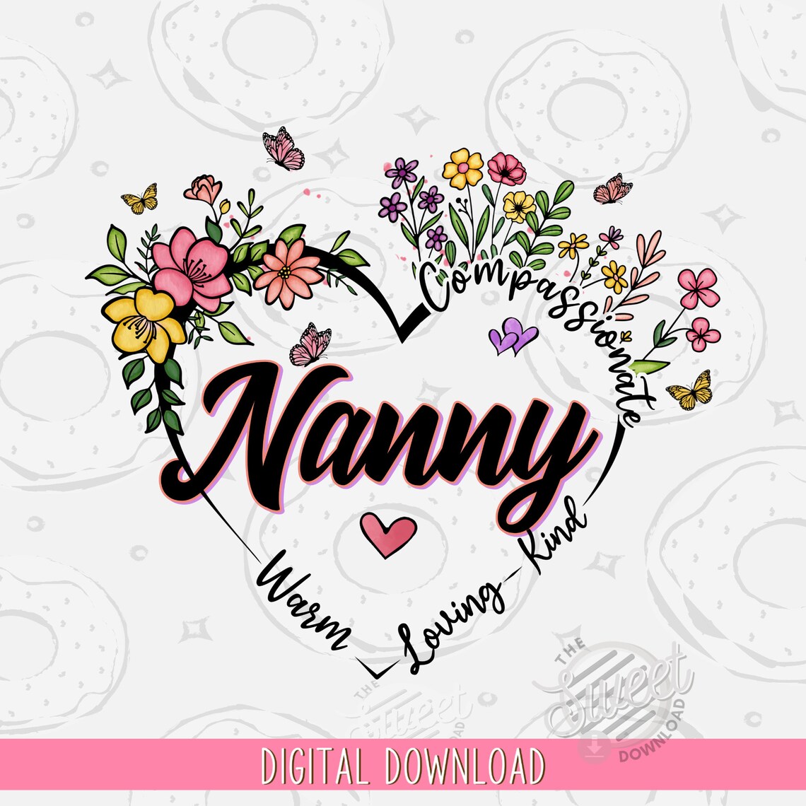 Nanny PNG Mothers Day Sublimation Design Nanny Shirt Design - Etsy