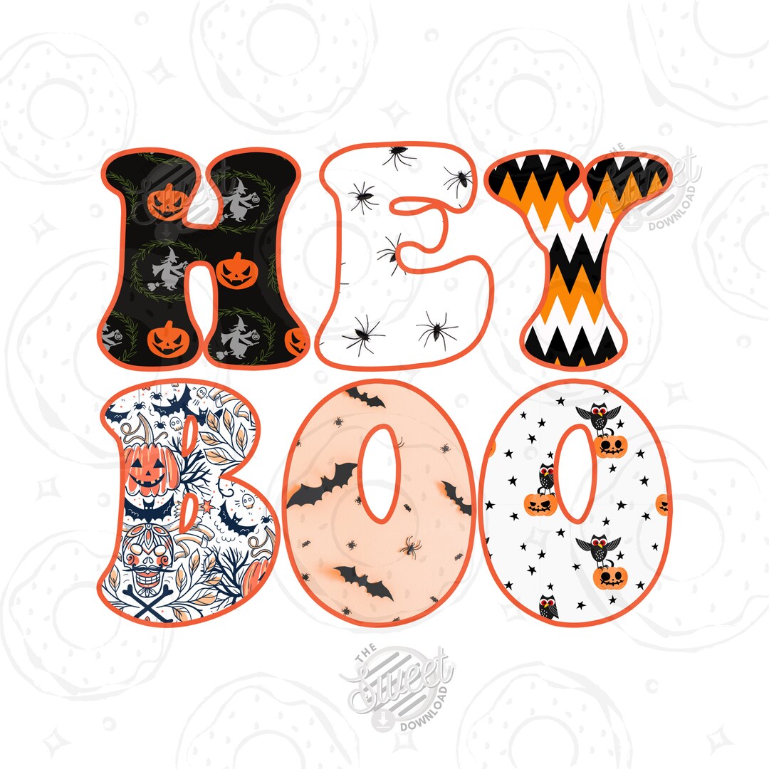 Hey Boo Halloween PNG Sublimation Design Digital Download, Fall ...