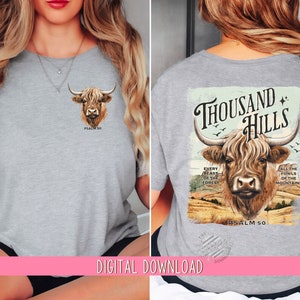 Western Christian PNG, Cattle Thousand Hills DTF Shirt Design, Psalm ...