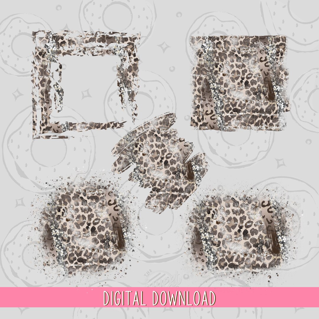 Leopard Print Background PNG, Western Sublimation Design, Silver ...