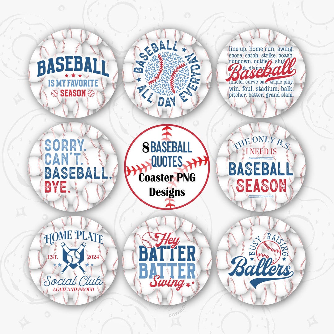 Baseball Car Coaster PNG, Baseball Quotes Car Coaster Sublimation ...