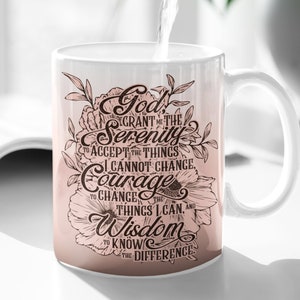 Serenity Prayer Mug PNG, Christian Sublimation Mug, Religious Cricut ...
