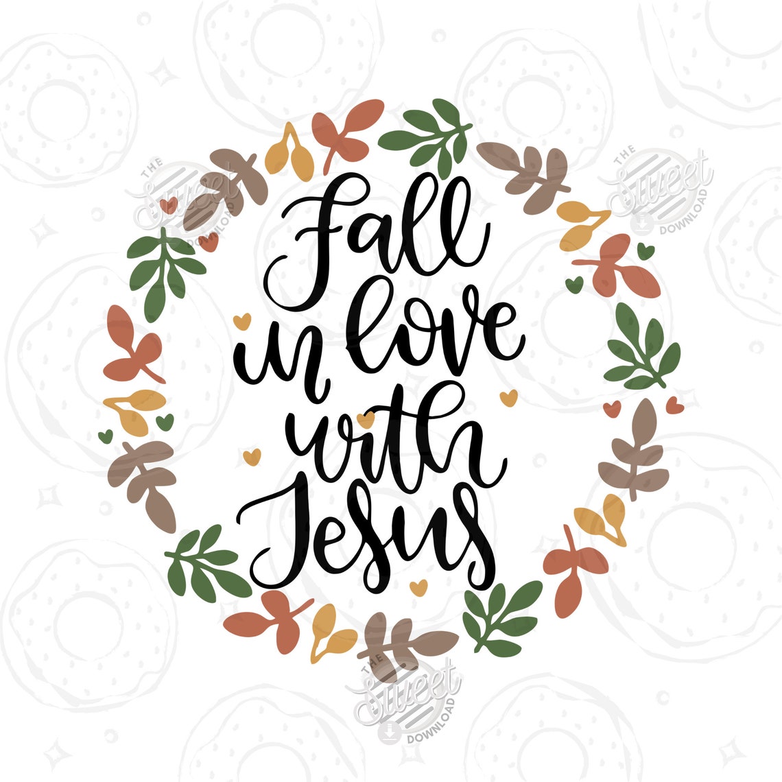 Fall Sublimation Design, Christian Fall PNG, Fall in Love With Jesus ...