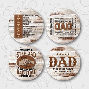 Father's Day Car Coaster PNG, Dad Car Coaster PNG, Dad Quotes Coaster ...