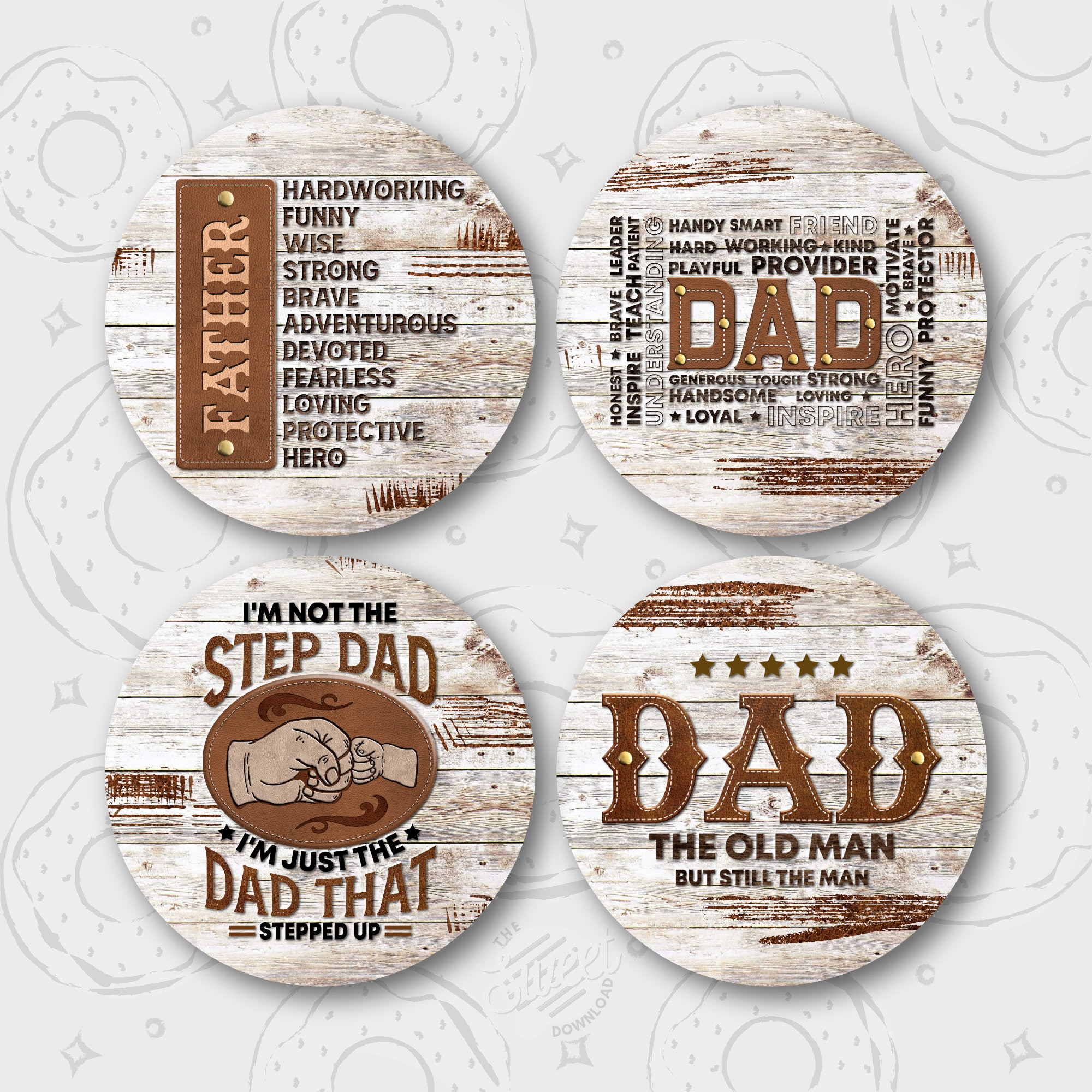 Father's Day Car Coaster PNG, Dad Car Coaster PNG, Dad Quotes Coaster ...