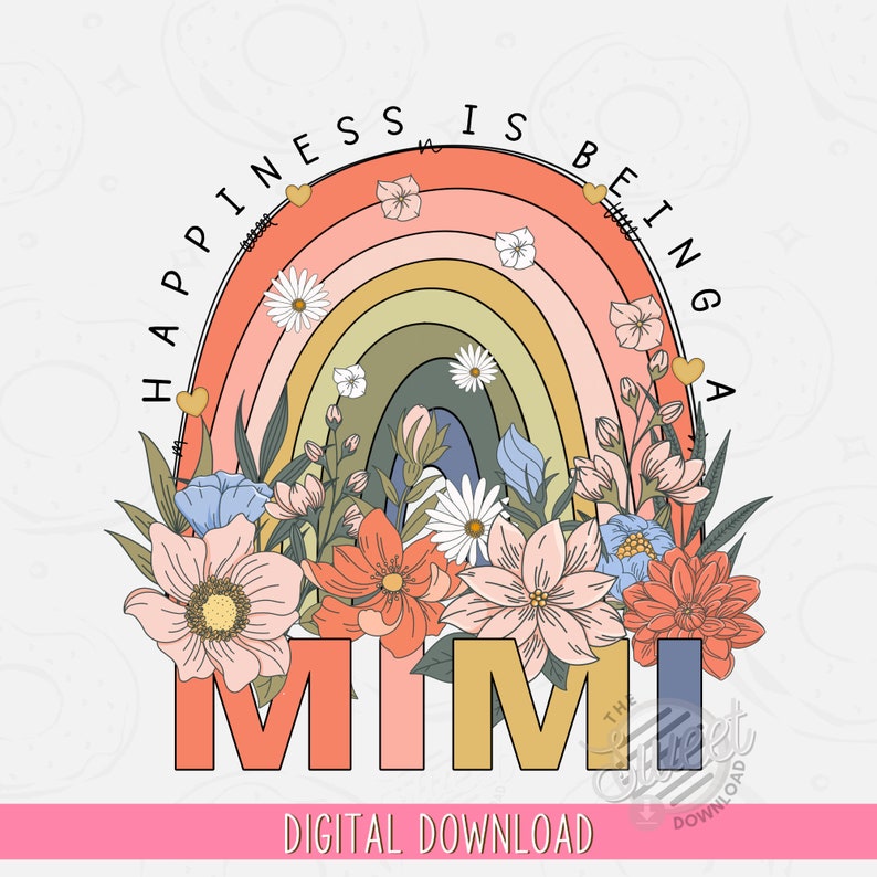 Mimi PNG Mimi Rainbow Sublimation Design Boho Shirt Design - Etsy