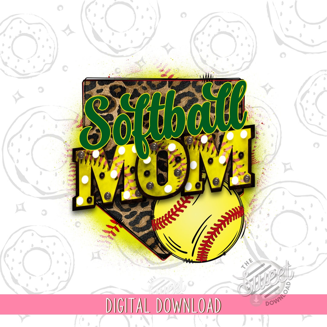 Softball Mom PNG, Softball Sublimation Design, Leopard Print Home Base ...