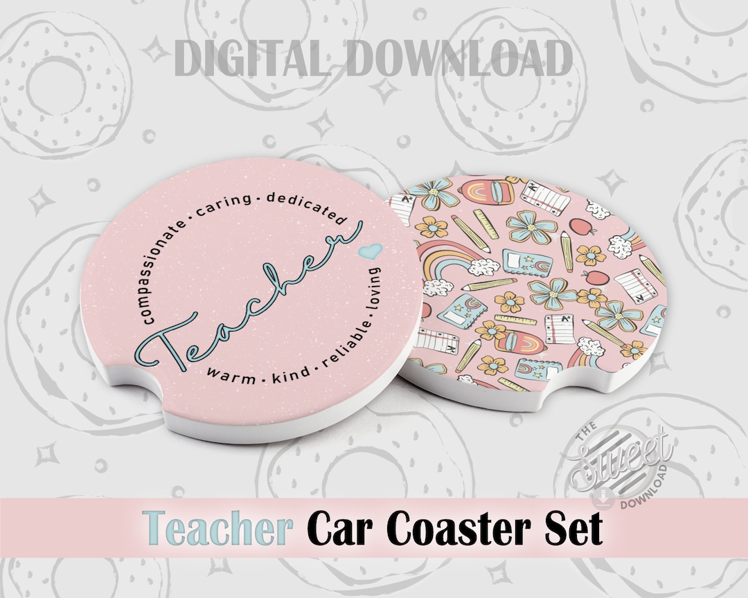 Teacher Car Coaster PNG, Teaching Sublimation Car Coaster, Quote Car ...