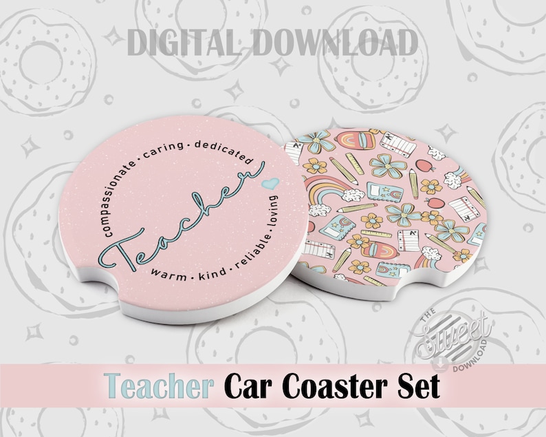 Teacher Car Coaster PNG Teaching Sublimation Car Coaster - Etsy