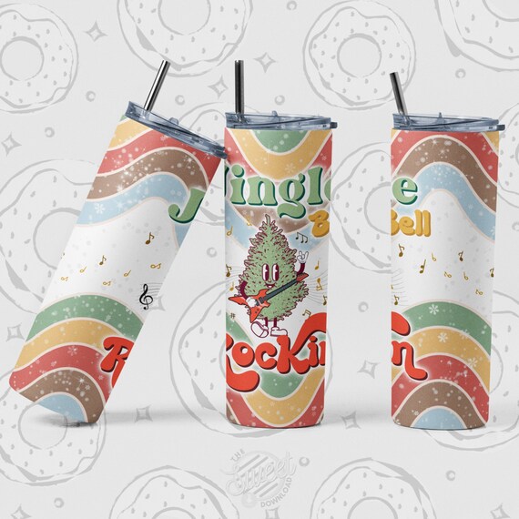 Retro Christmas Tumbler PNG Jingle Bell Rockin Tumbler Wrap - Etsy