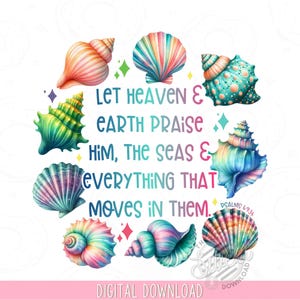 Christian PNG, Sea Shell Sublimation Design, Ocean Quote Bible Verse ...