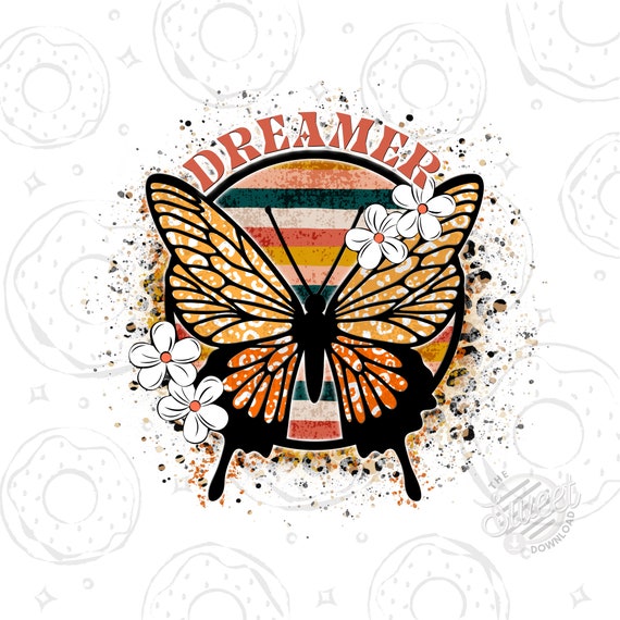 Retro PNG Sublimation Design Download Vintage Boho PNG - Etsy