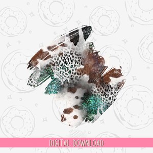 Western Sublimation Patches, Cowhide Leopard Print Background PNG ...