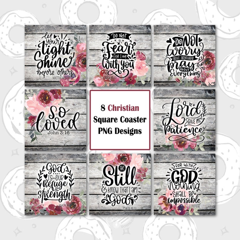 Square Coaster PNG Christian Coaster Bundle Bible Verse - Etsy