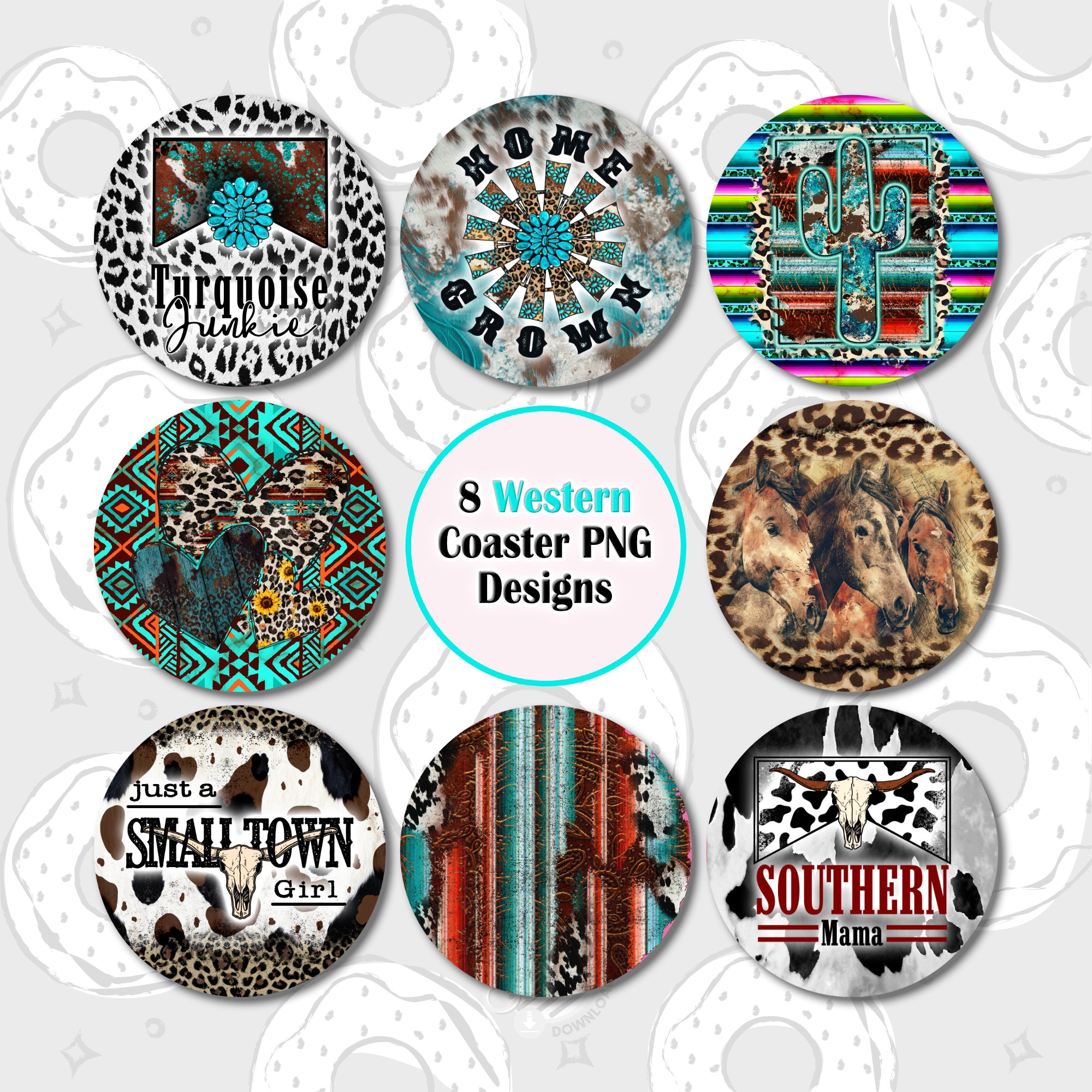 Car Coaster PNG, Western Coaster Bundle, Southwestern Coaster Design ...